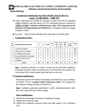 A) Online Applications are invited for Assistant Lineman Post from the ...