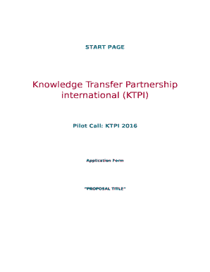 Knowledge Transfer Partnership international (KTPI) Doc Template ...