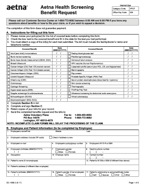 Fillable Online Aetna Health Screening Fax Email Print - pdfFiller