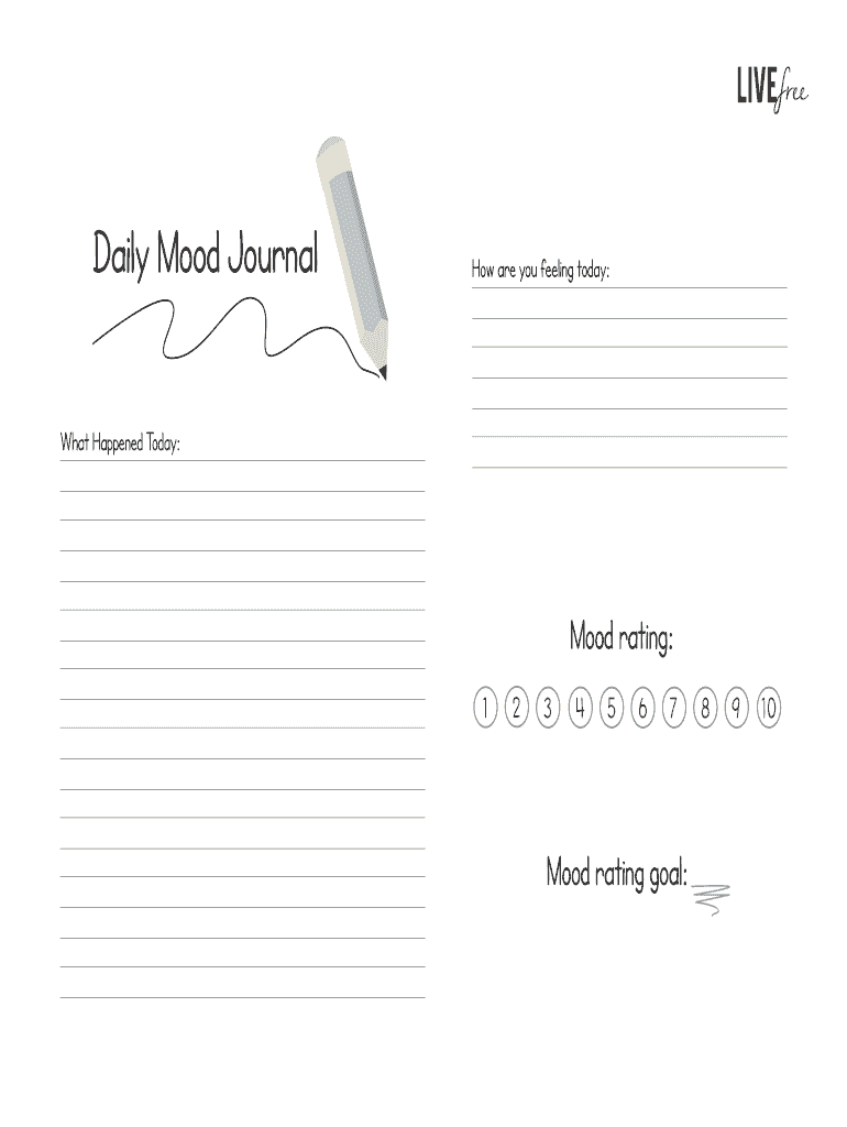 Fillable Online Daily Mood Journal Fax Email Print - pdfFiller