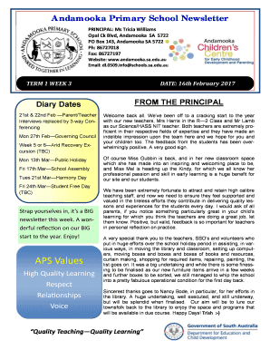 Fillable Online Andamooka Primary School Newsletter Fax Email Print ...
