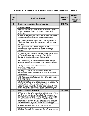 CHECKLIST & INSTRUCTION FOR ACTIVATION DOCUMENTS - DM/PCM Doc Template ...