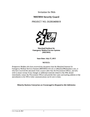 MIEMSS Security Guard Doc Template | pdfFiller