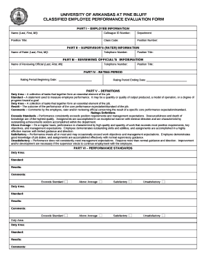 CLASSIFIED EMPLOYEE PERANCE EVALUATION Doc Template | pdfFiller