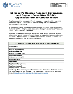 St Josephs Hospice Research Governance and Support Committee (RGSC ...