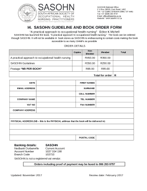 I4. SASOHN GUIDELINE AND BOOK ORDER Doc Template | pdfFiller