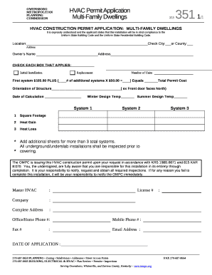 HVAC CONSTRUCTION PERMIT APPLICATION:MULTI-FAMILY DWELLINGS Doc ...