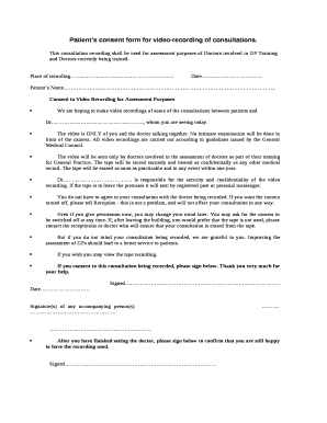 Patients consent for video-recording of consultations Doc Template ...