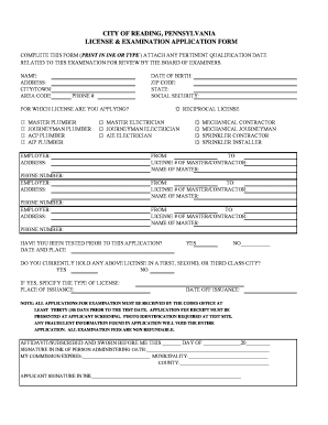 Fillable Online LICENSE & EXAMINATION APPLICATION FORM Fax Email Print ...