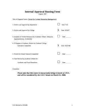 Internal Approval Routing - academicprograms uic Doc Template | pdfFiller
