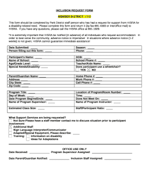 INCLUSION REQUEST Doc Template | pdfFiller