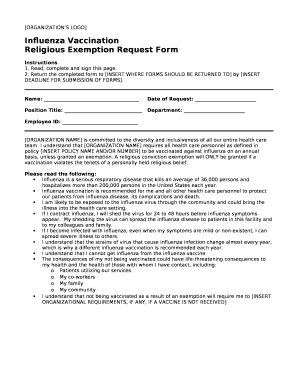 request for accomdation religious exemption request Doc Template | pdfFiller
