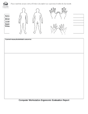 Computer Workstation Ergonomic Evaluation Report Doc Template | pdfFiller