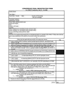 CONFERENCE FINAL REGISTRATION Doc Template | pdfFiller