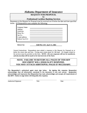 Responses to RFP: Doc Template | pdfFiller