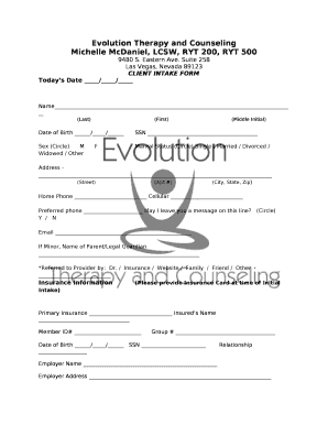 Evolution Therapy and Counseling Doc Template | pdfFiller
