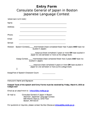 Consulate General of Japan in Boston Doc Template | pdfFiller
