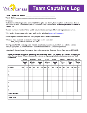 Fillable Online Team Captains Log Fax Email Print - pdfFiller