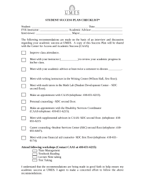 student success plan template Doc Template | pdfFiller