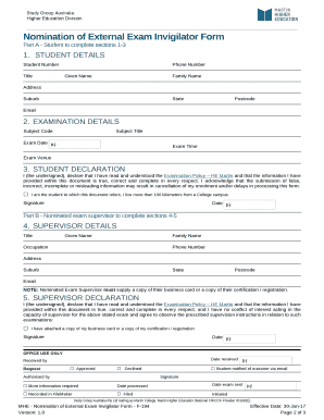 Nomination of External Exam Invigilator Frequently Asked Questions Doc ...