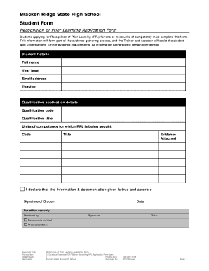 Fillable Online bracridgshs eq edu Students applying for Recognition of ...