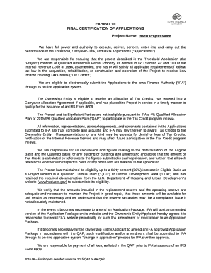 FINAL CERTIFICATION OF APPLICATIONS Doc Template | pdfFiller