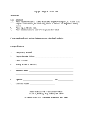 Taxpayer Change of Address Doc Template | pdfFiller