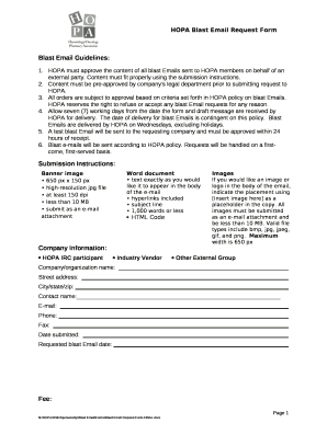 HOPA Blast Email Request Doc Template | pdfFiller