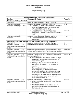 Updates to COD Technical Reference - ifap ed Doc Template | pdfFiller