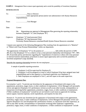 SAMPLE Management Plan to ensure equal opportunity and to avoid the ...