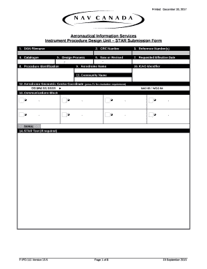 Instrument Procedure Design Unit STAR Submission Doc Template | pdfFiller