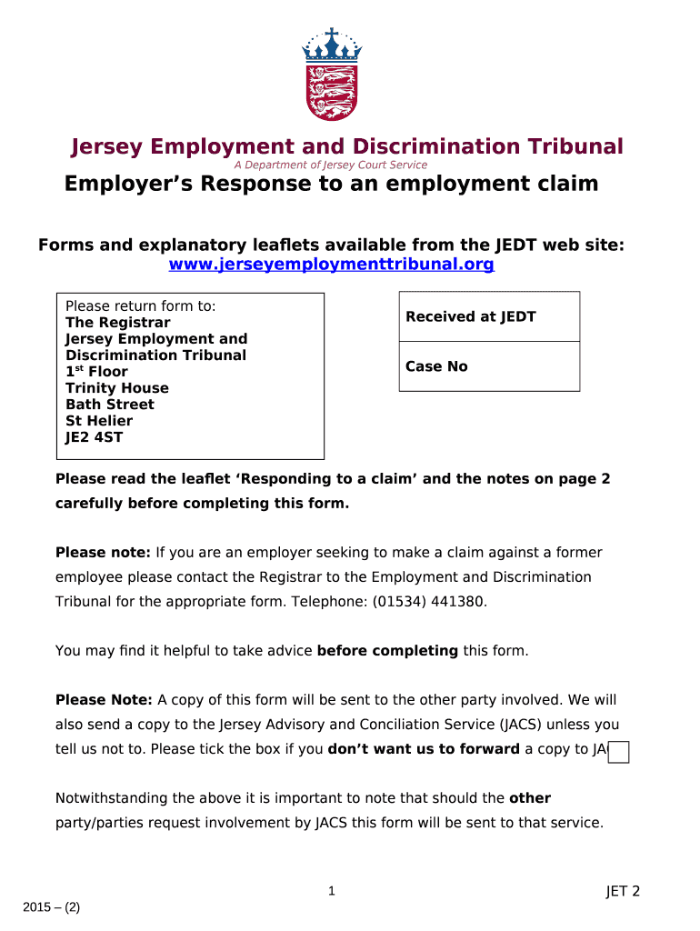 Employers Response to an employment claim Doc Template | pdfFiller