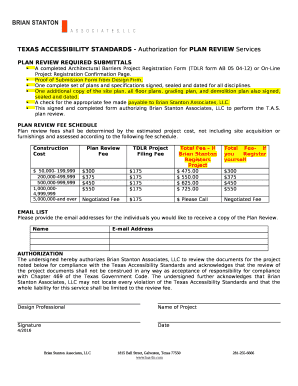 TEXAS ACCESSIBILITY STANDARDS - Authorization for PLAN REVIEW Services ...