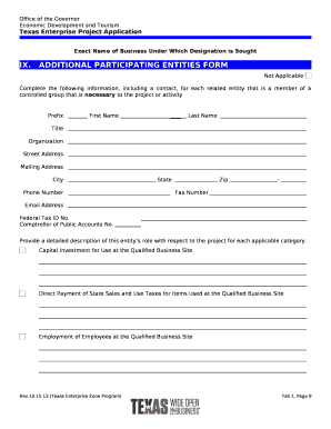 ADDITIONAL PARTICIPATING ENTITIES Doc Template | pdfFiller