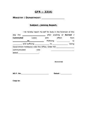 gfr 16 joining report Doc Template | pdfFiller