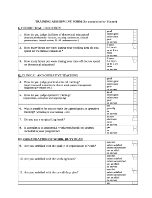 TRAINING ASSESSMENT (for completion by Trainee) - web5 unilim Doc ...