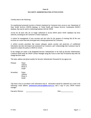 SECURITY ADMINISTRATOR ATTESTATION Doc Template | pdfFiller