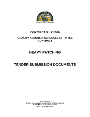 QUALITY ASSURED, SCHEDULE OF RATES CONTRACT Doc Template | pdfFiller