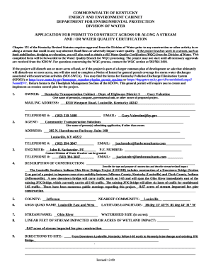 AND / OR WATER QUALITY CERTIFICATION - transportation ky Doc Template ...