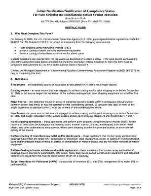 Initial Notification/Notification of Compliance Status Doc Template ...