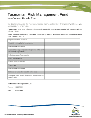 Tasmanian Risk Management Fund Doc Template | pdfFiller