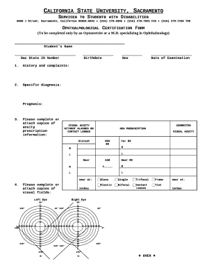 Ophthalmological Certification Doc Template | pdfFiller