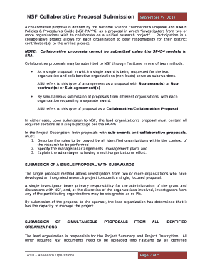 A collaborative proposal is defined by the National Science Foundations ...