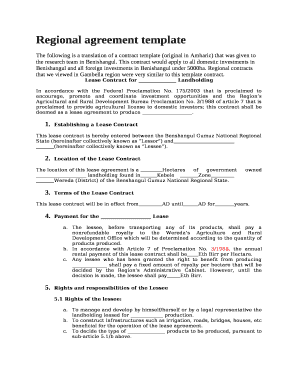 Regional agreement template Doc Template | pdfFiller