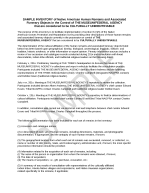 SAMPLE INVENTORY of Native American Human Remains and Associated ...