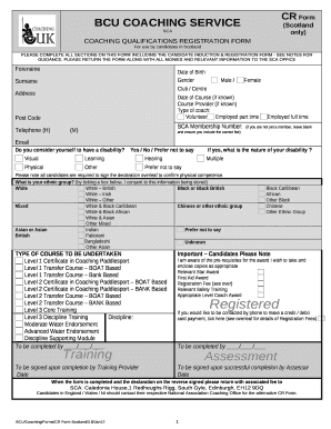COACHING QUALIFICATIONS REGISTRATION Doc Template | pdfFiller