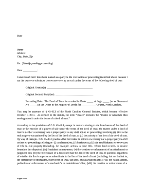 Re:(Identify pending proceeding) Doc Template | pdfFiller