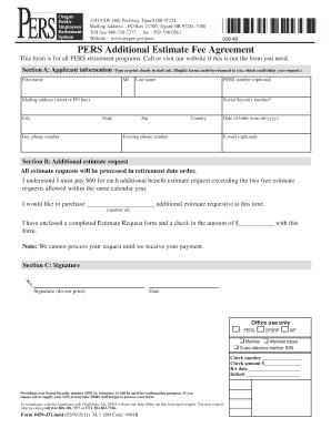 Fillable Online PERS Additional Estimate Fee Agreement Fax Email Print ...
