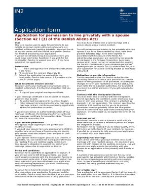 Application for permission to live privately with a spouse (Section 42 ...