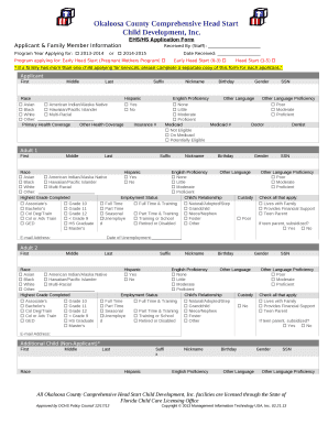 Okaloosa County Comprehensive Head Start Doc Template | pdfFiller